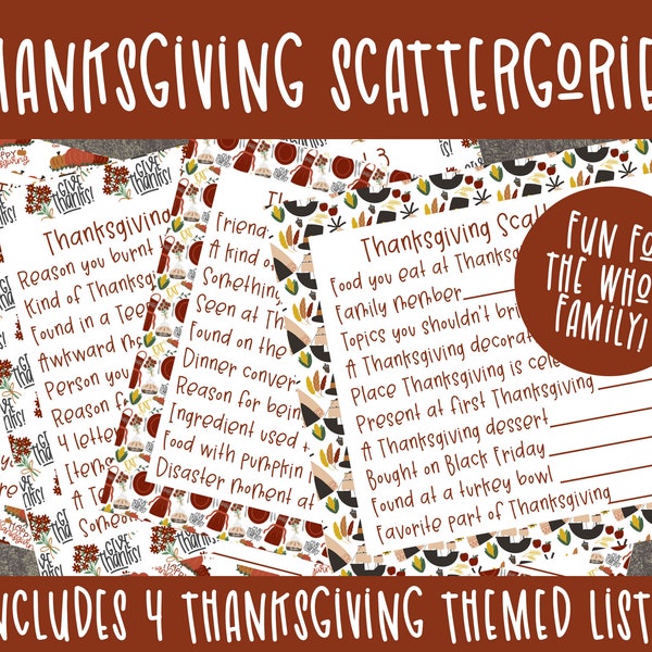 Thanksgiving Games for Kids - Etsy