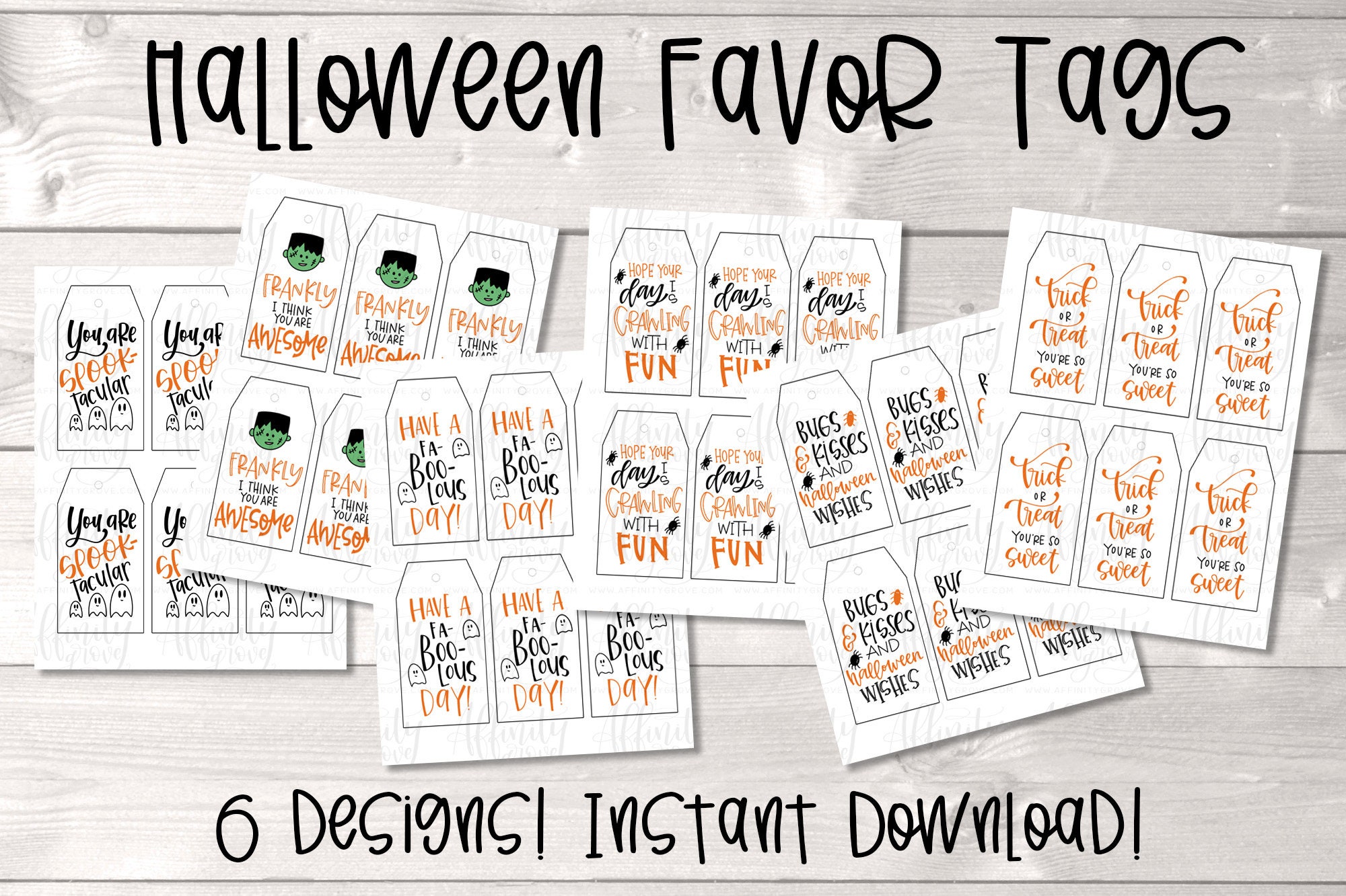 Halloween Puns Favor Tags | Cute Funny Halloween Tags | Halloween Gift ...