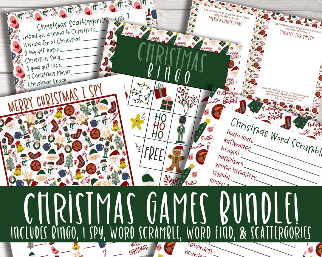 Christmas Game Bundle | Printable Christmas Party Games | Family ...