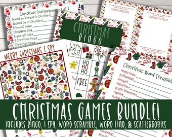 Christmas Games Printable Bundle for Kids Christmas Worksheets ...