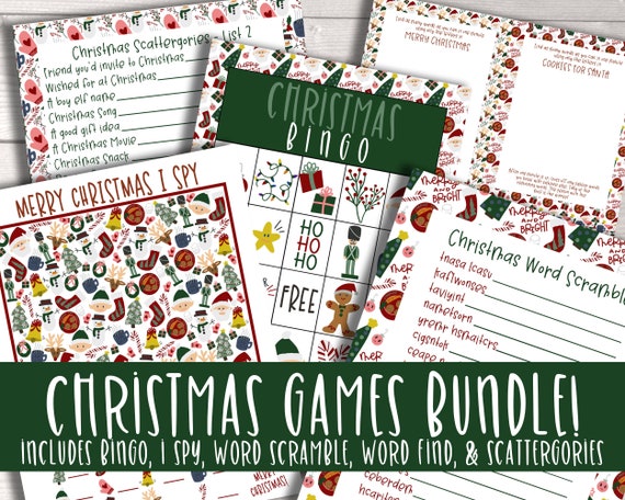 Christmas Game Bundle Printable Christmas Party Games | Etsy