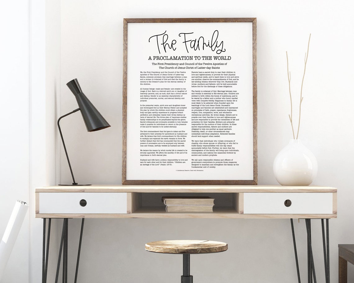 The Family A Proclamation to the World the Family - Etsy