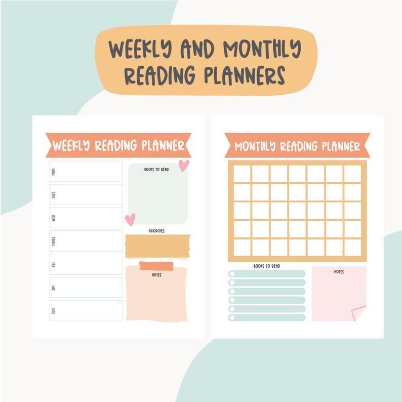 Kids Reading Planner & Journal Printable | 24-page Reading Log, Tracker ...