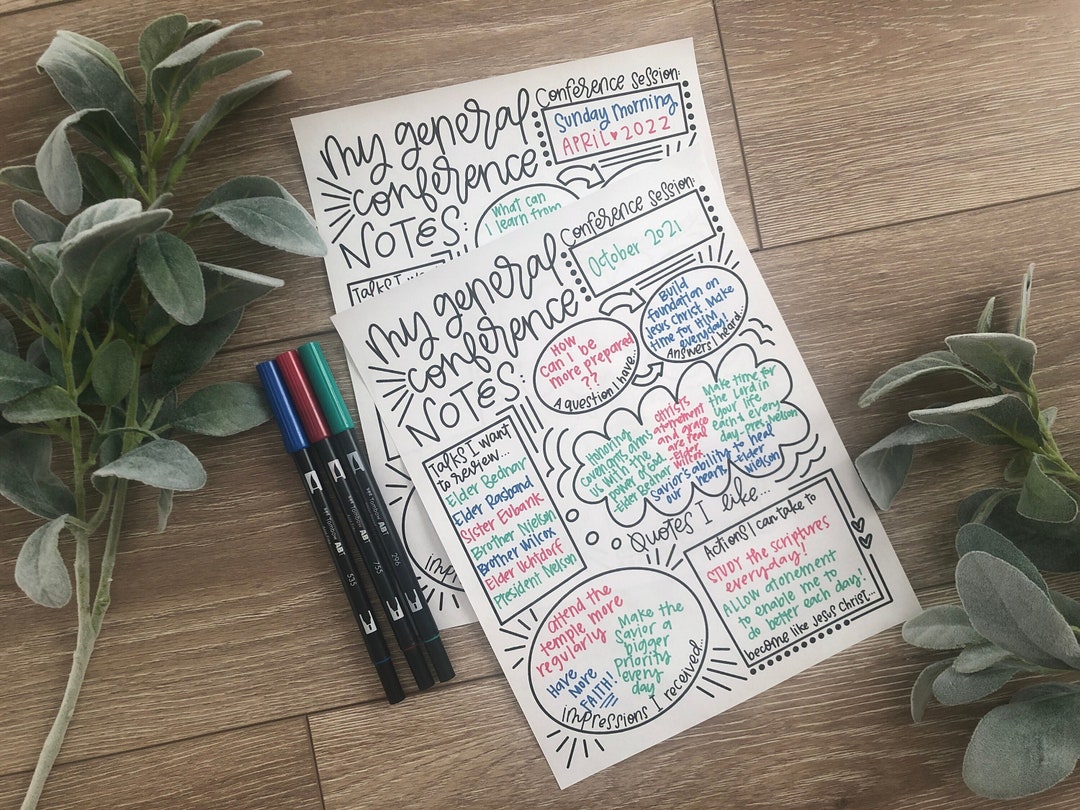 General Conference Note Page • Youth General Conference Printable • Fun ...