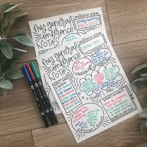 Fun General Conference Activity Note Sheet for Kids and Youth - Etsy