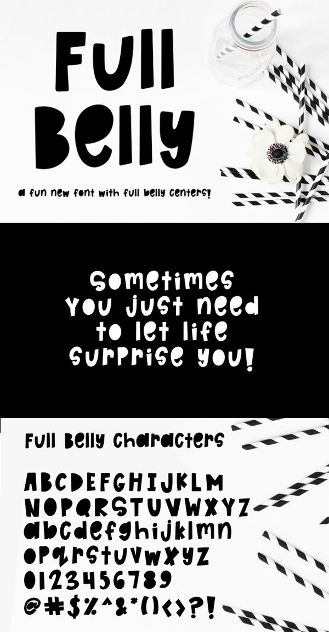 Full Belly Handwritten Font | Etsy