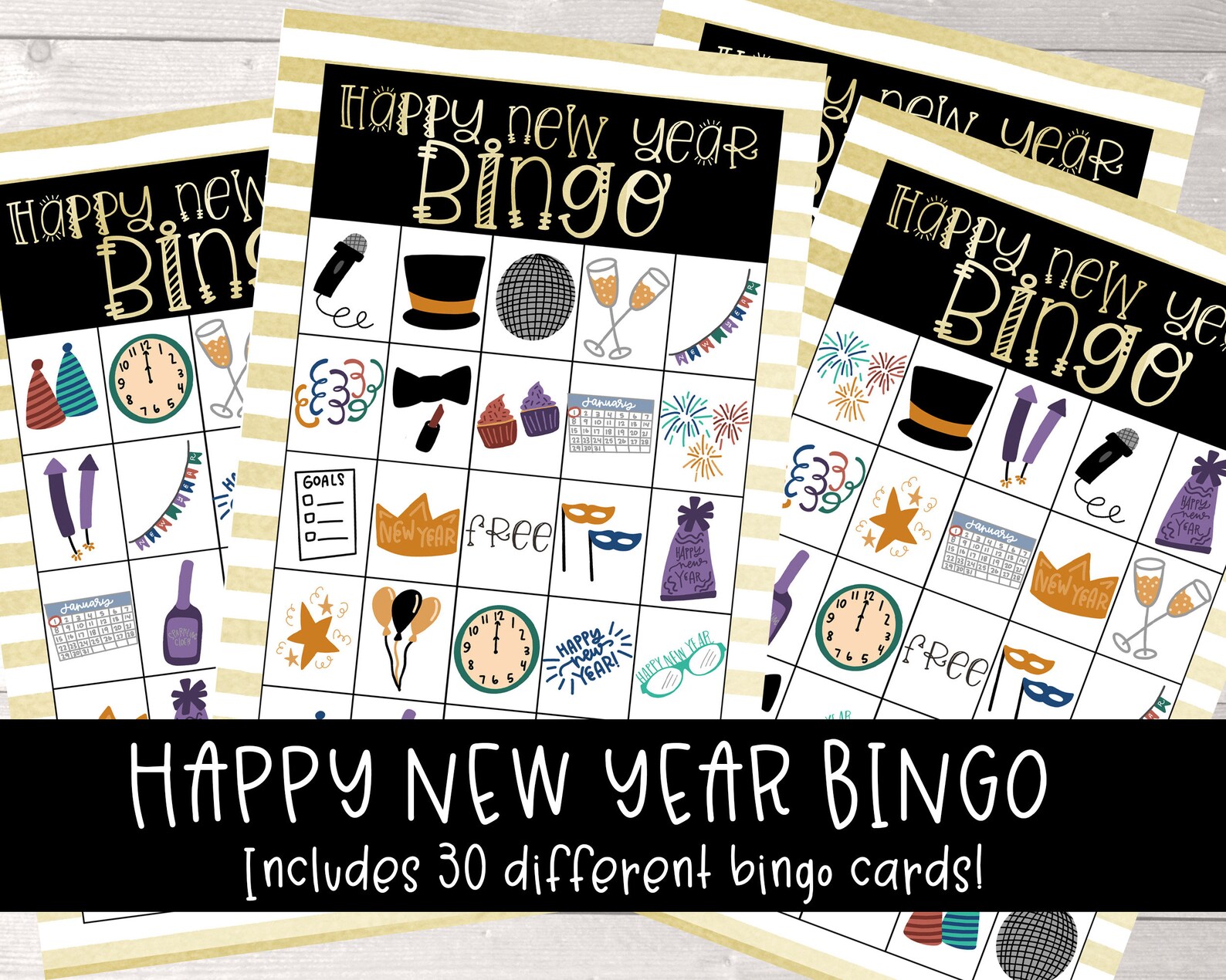Happy New Year Bingo For New Years Party Games For Families Etsy happy-new-year-bingo-for-new-years-party-games-for-families-etsy
