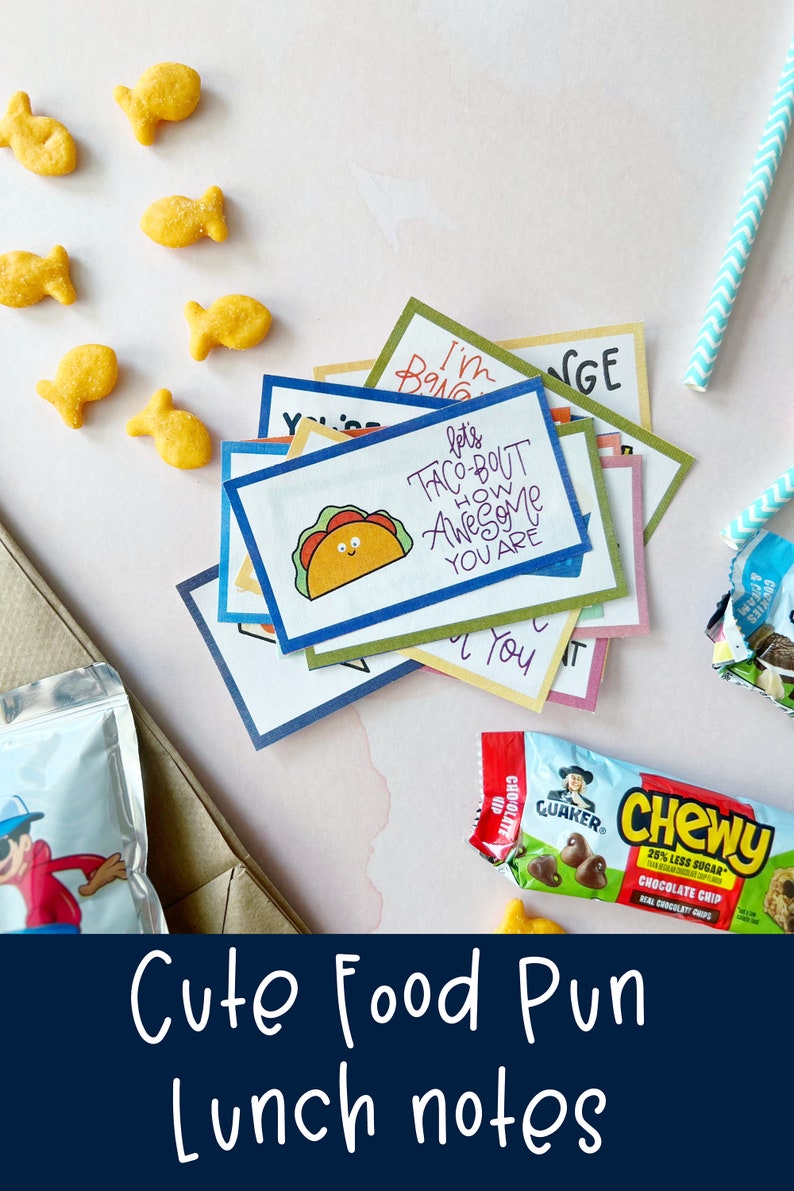 20 Fun Food Pun Lunch Box Notes! Cute Lunch Notes for Kids, Slip Into ...