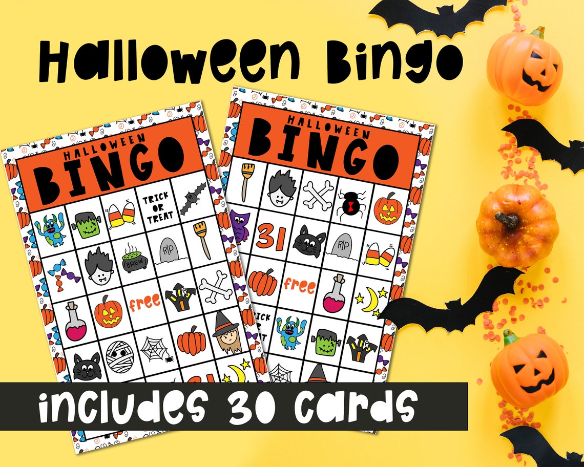 Halloween Bingo Printable Classroom Set With 30 Different Cards - Etsy
