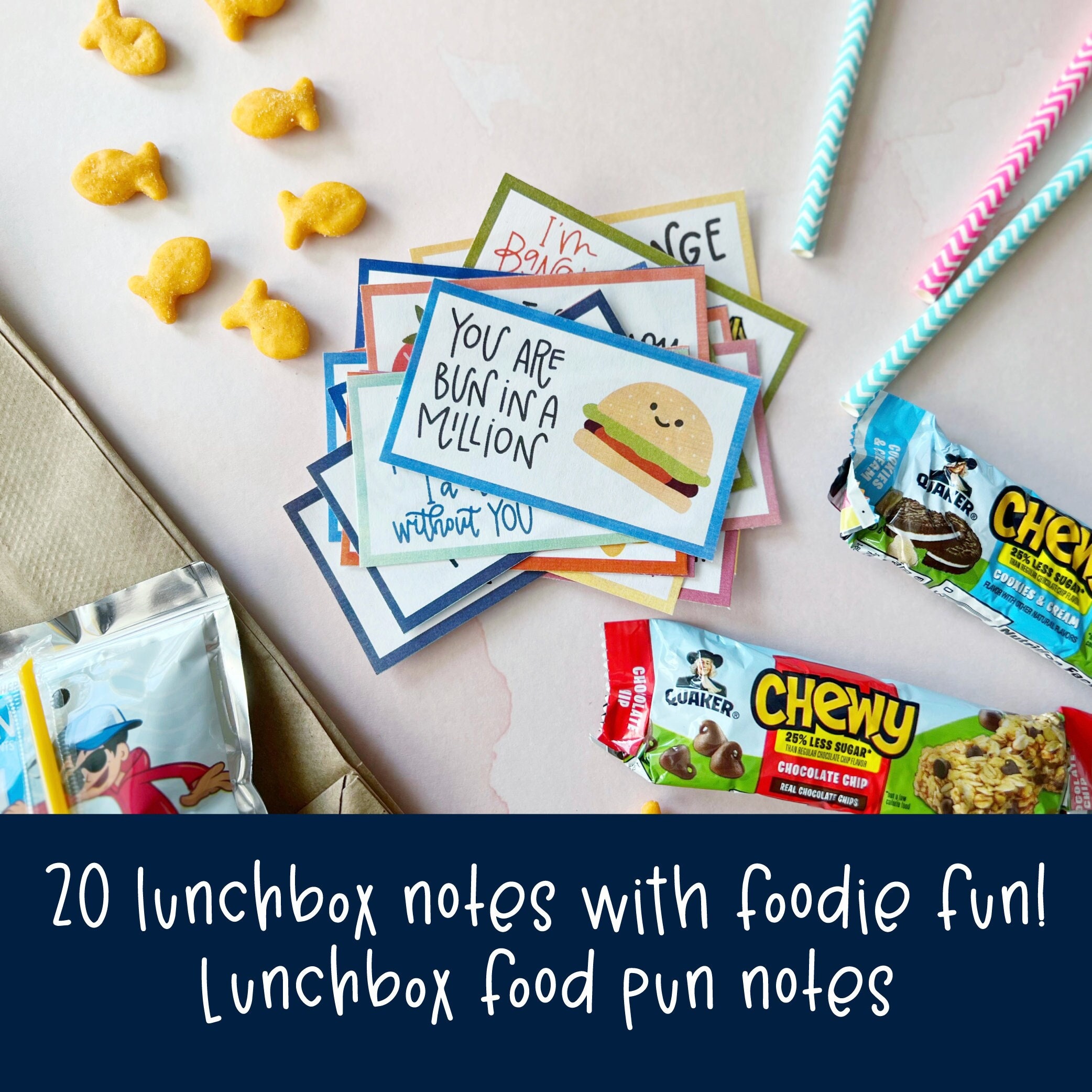 20 Fun Food Pun Lunch Box Notes Cute Lunch Notes for Kids - Etsy