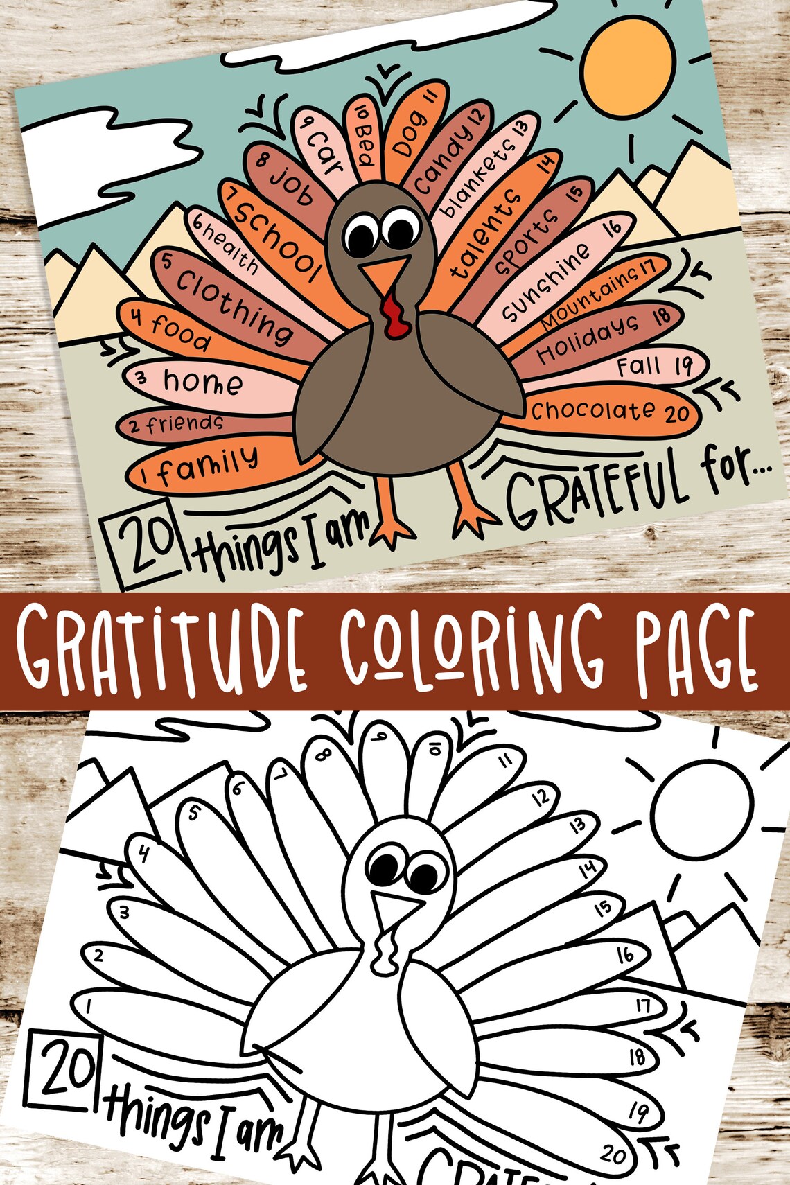 Thanksgiving Gratitude Coloring Page • Fun Family Thanksgiving Game ...