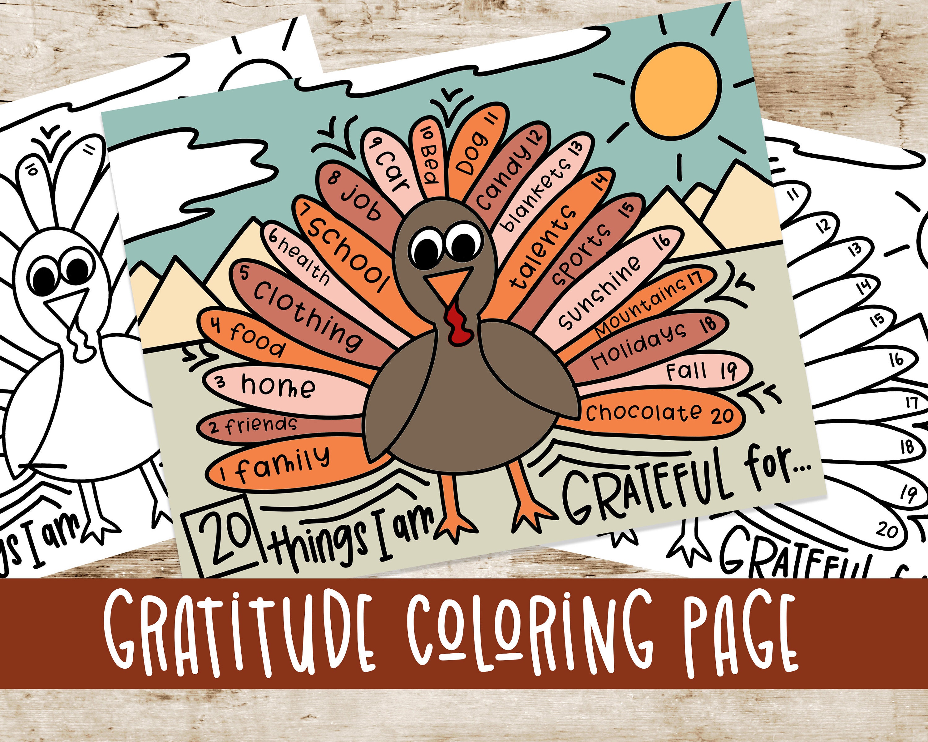 Thanksgiving Gratitude Coloring Page • Fun Family Thanksgiving Game ...