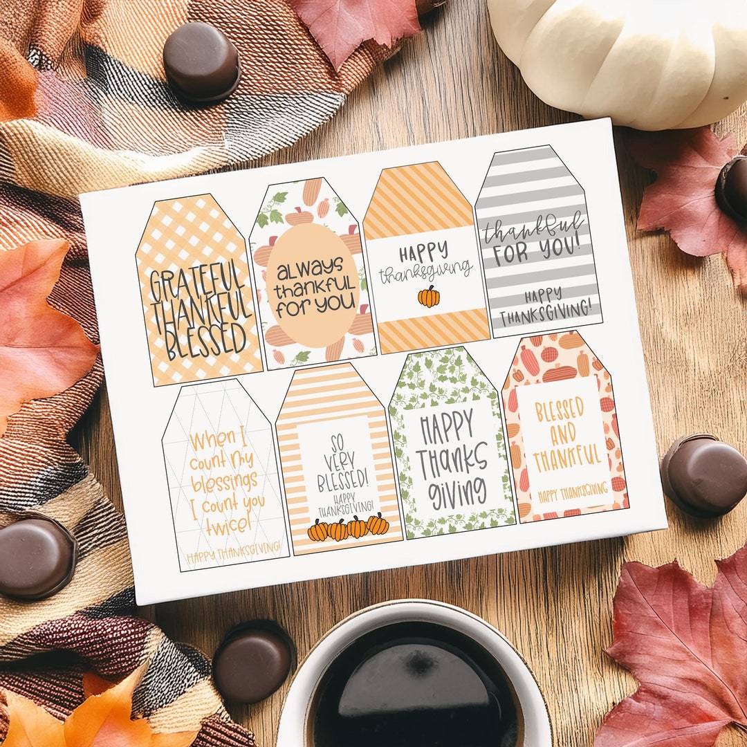 Thanksgiving Gift Tags Printable • DIY Favor Tags for Thanksgiving ...