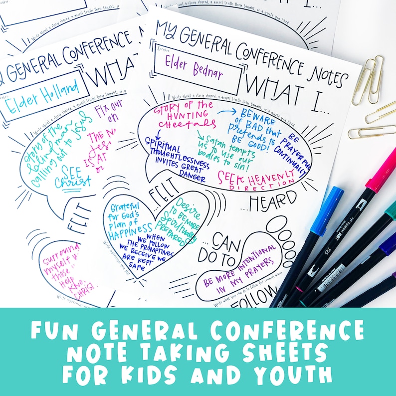 Fun General Conference Activity Note Sheet for Kids and Youth - Fun ...