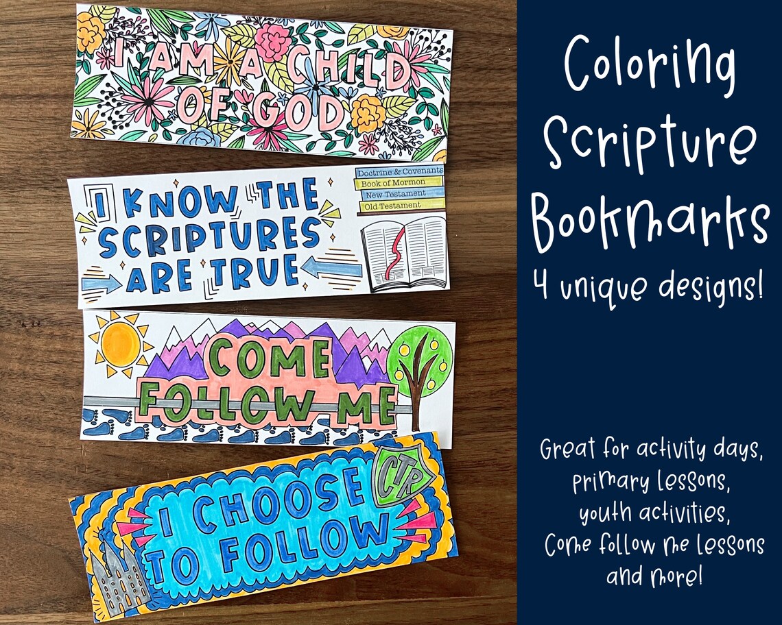 Coloring Scripture Bookmarks for Kids | Great for Activity Days Ideas ...
