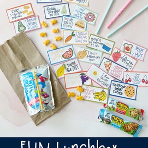 20 Fun Food Pun Lunch Box Notes Cute Lunch Notes for Kids, Slip Into ...