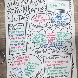 General Conference Note Page • Youth General Conference Printable • Fun ...