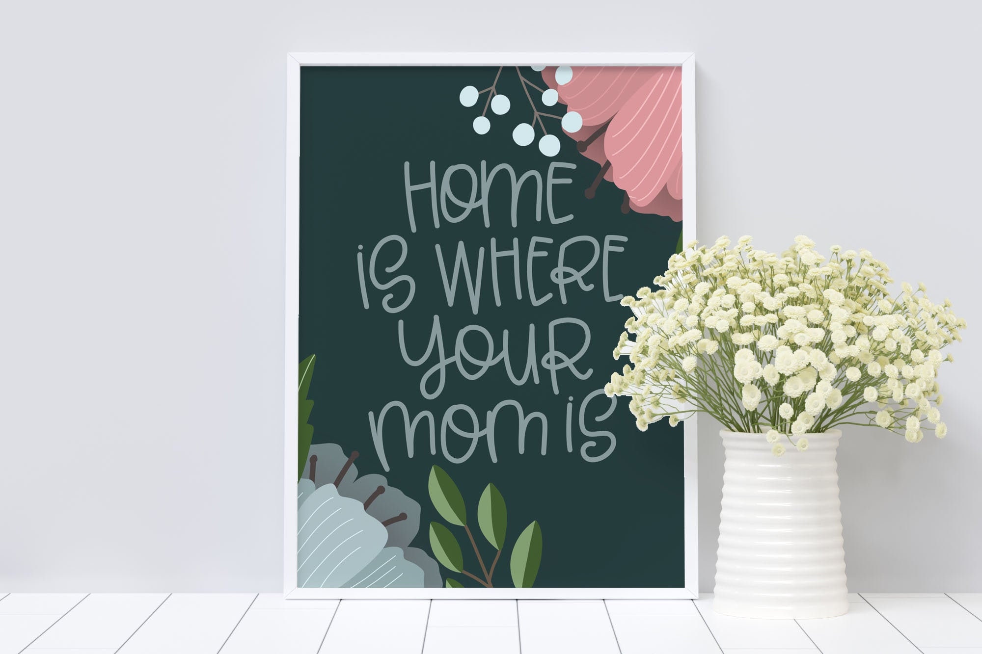 Home is Where Your Mom Is Mother Day Printable Quote Great | Etsy