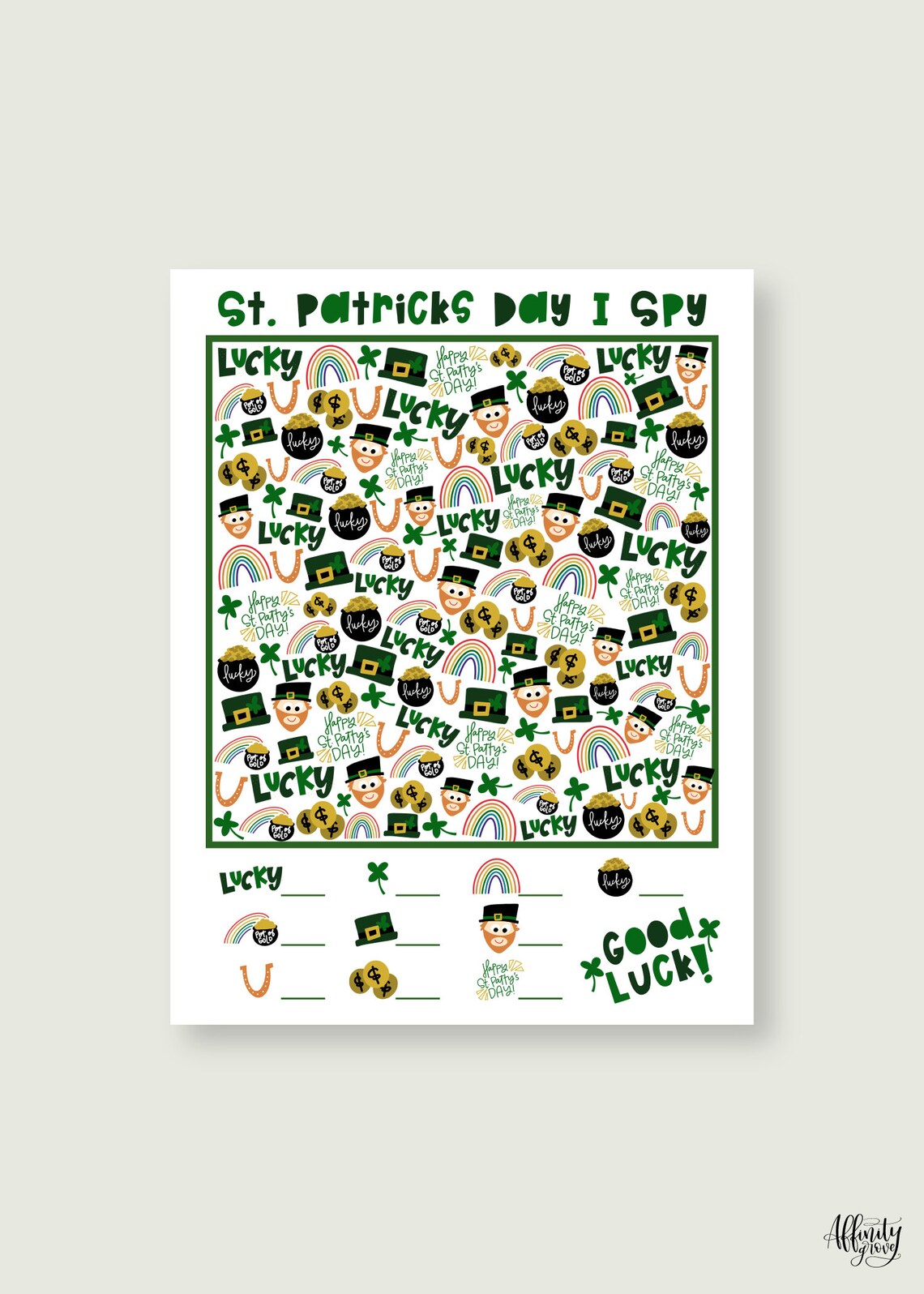 St. Patricks Day I Spy Fun St. Patricks Day Games for Kids I Spy ...