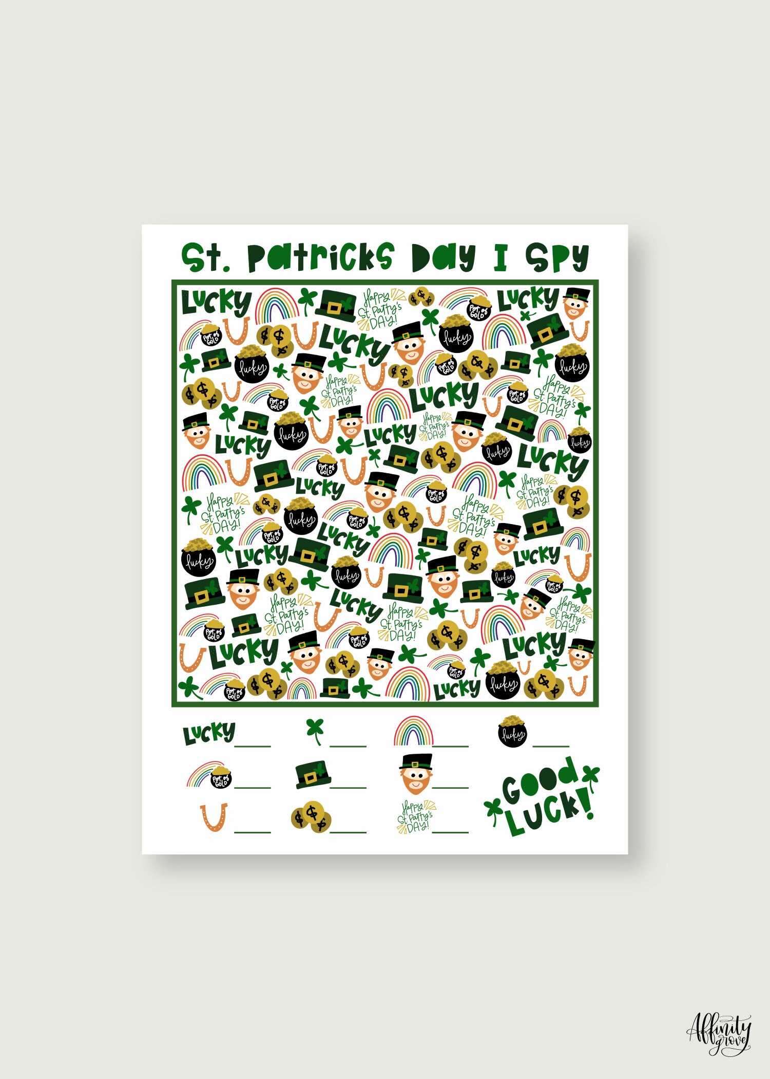 St. Patricks Day I Spy Fun St. Patricks Day Games for Kids I Spy ...