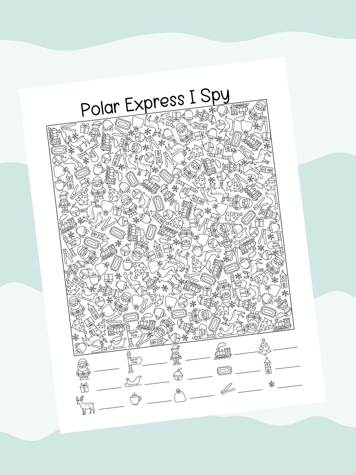 Polar Express I Spy Printable | Christmas I Spy Game for Kids | Holiday ...