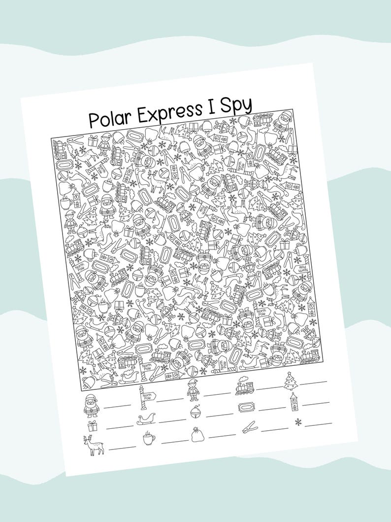Polar Express I Spy Printable | Christmas I Spy Game for Kids | Holiday ...