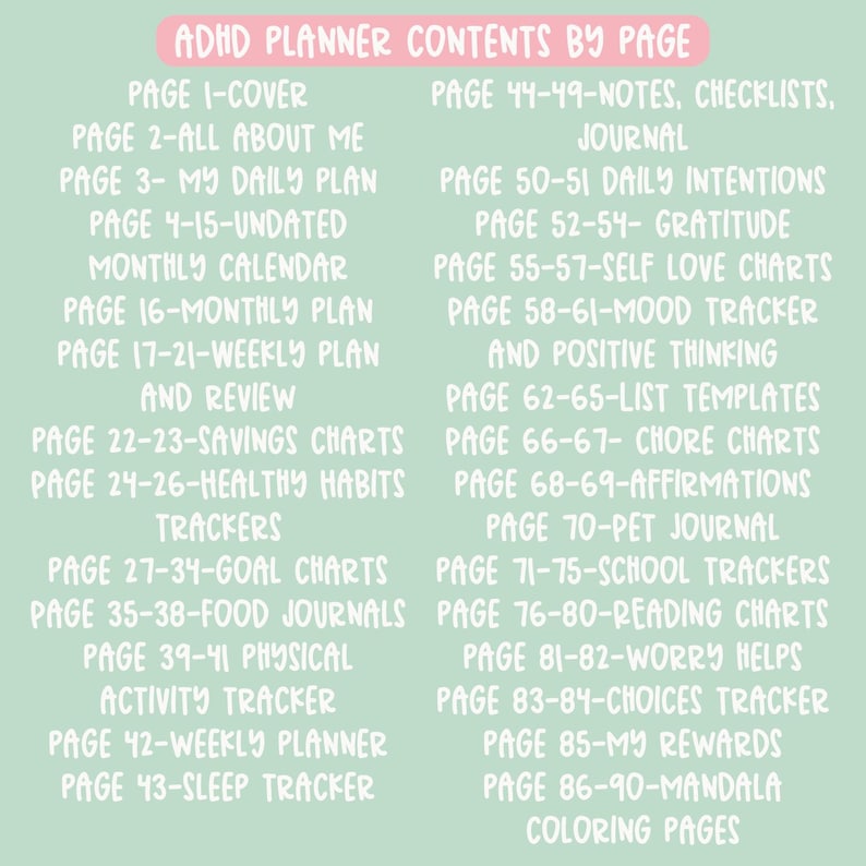 ADHD Planner for Kids | Printable Daily Planner Kids ADHD | Focus and ...