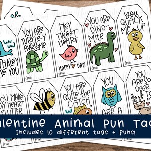 Cute Valentine's Day Animal Pun Tags | Valentine Tags for Friends! Cute ...