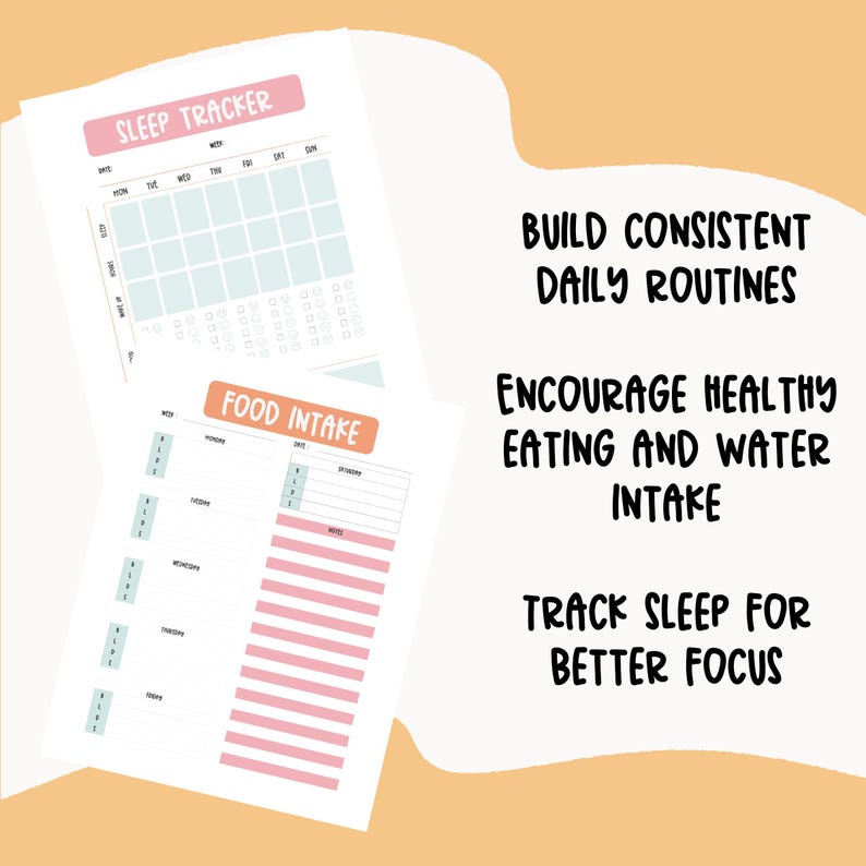 Healthy Habits Tracker for Kids | Printable Food Log, Exercise Chart ...
