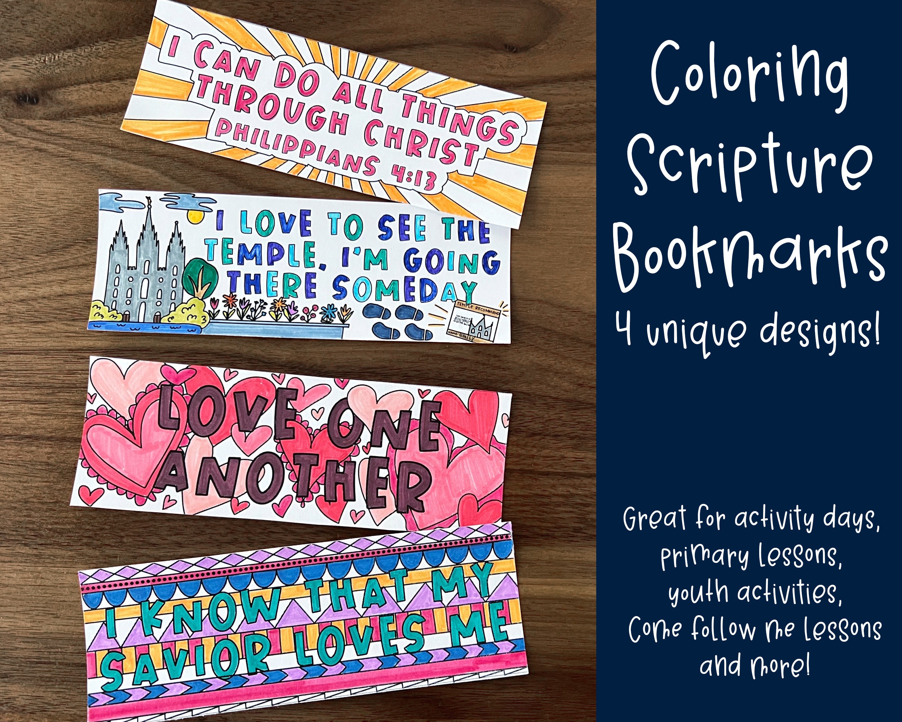 Coloring Scripture Bookmarks for Kids | Great for Activity Days Ideas ...