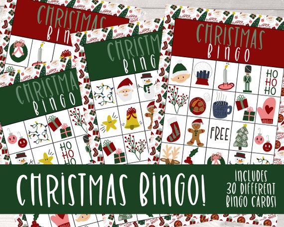 Christmas Bingo for families Includes 30 Different Bingo | Etsy