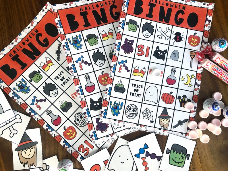 Halloween Bingo Printable Classroom Set With 30 Different Cards - Etsy