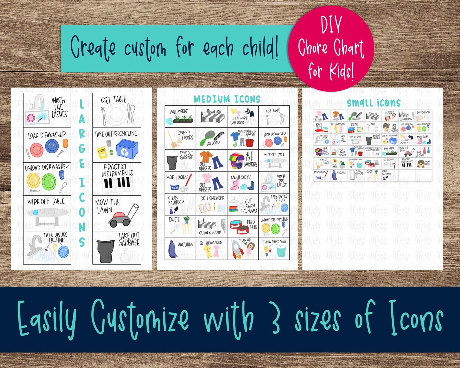 Mega Bundle Chore Chart Printable for Kids! Includes Picture Chores and ...