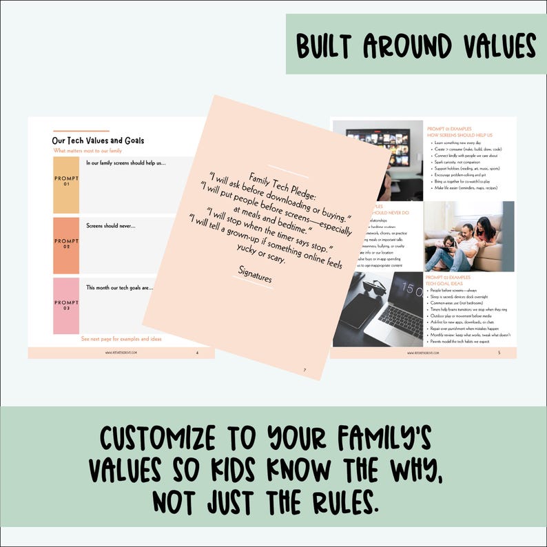 Family Screen Time Plan Printable | Kids Tech Contract, Screen Time ...
