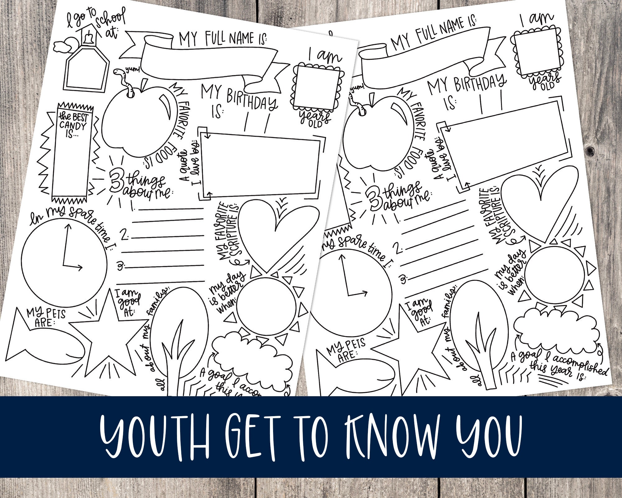Youth Get to Know You Printable • Idea for Young Men/young Women Get to ...