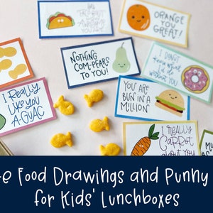 20 Fun Food Pun Lunch Box Notes Cute Lunch Notes for Kids, Slip Into ...