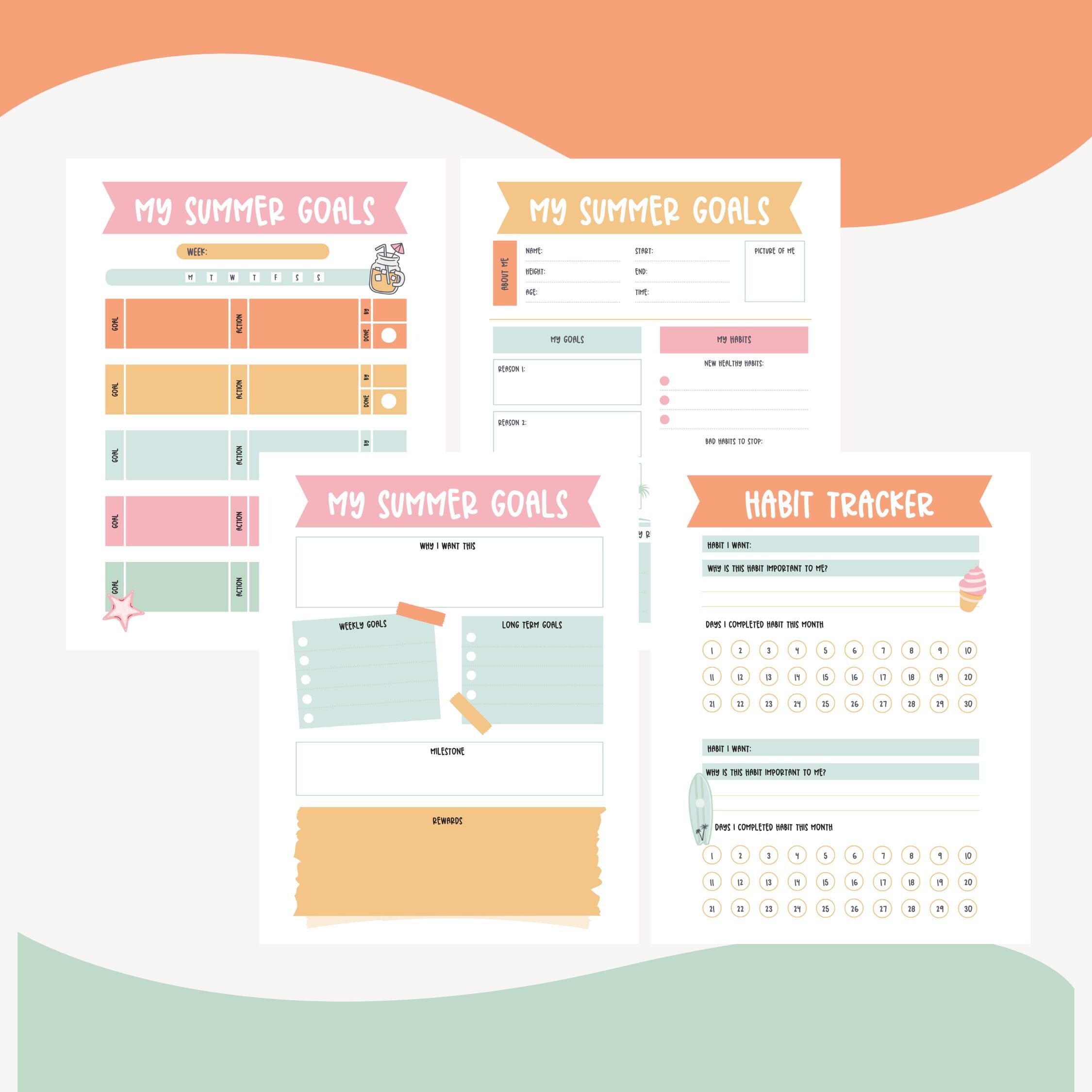 Kids Summer Planner | Summer Bucket List Printable | Fun Activities for ...