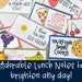 20 Fun Food Pun Lunch Box Notes Cute Lunch Notes for Kids, Slip Into ...