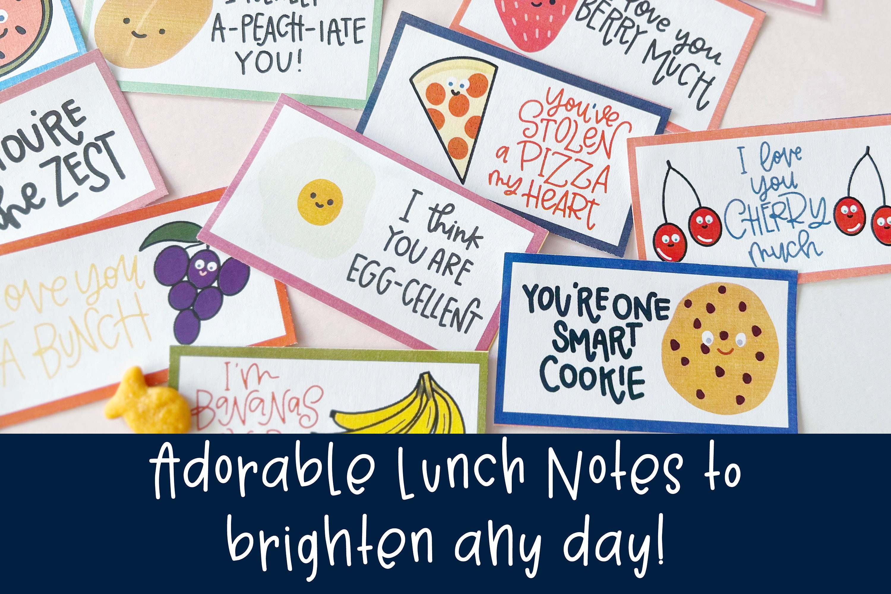 20 Fun Food Pun Lunch Box Notes Cute Lunch Notes for Kids, Slip Into ...