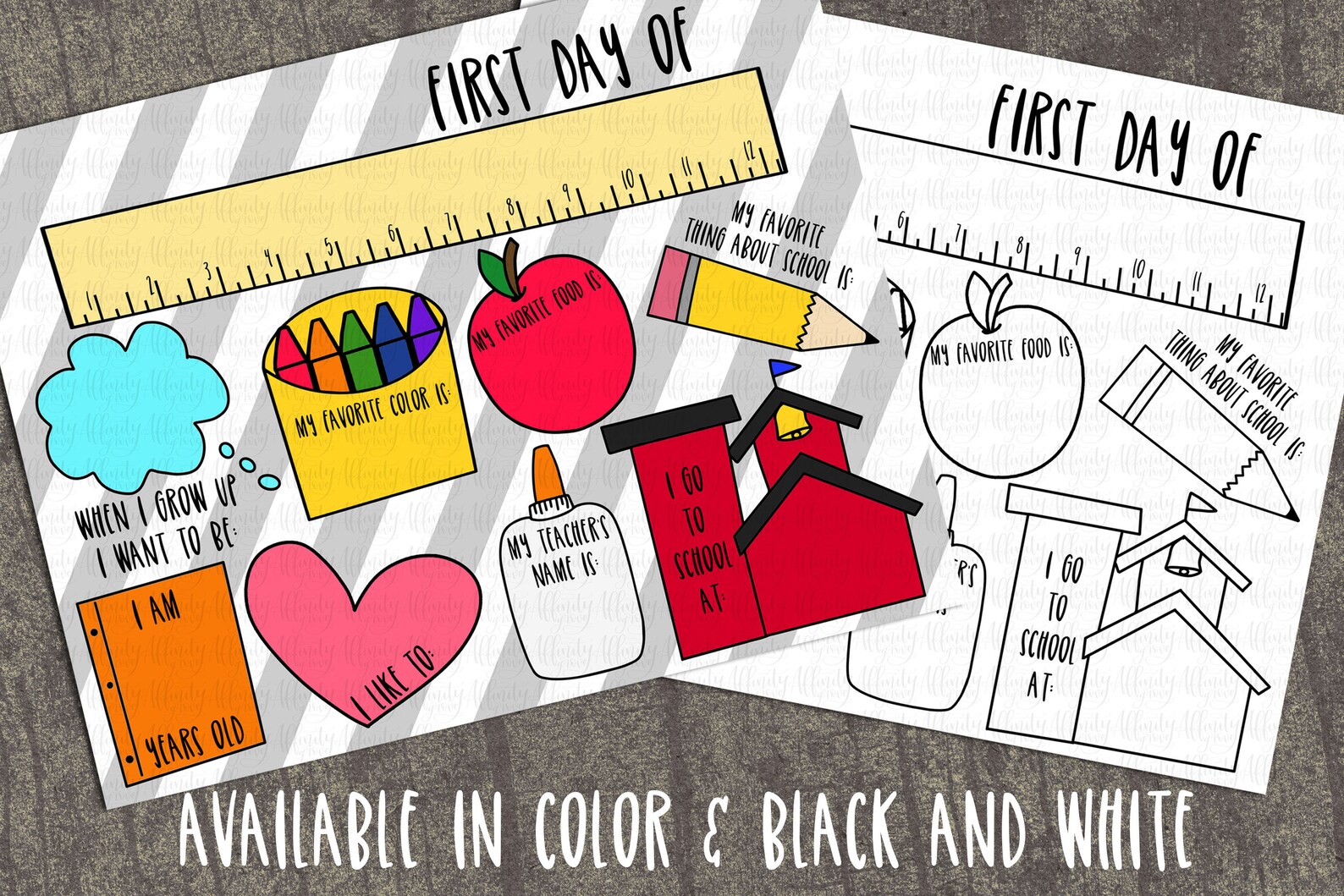 First Day of School Sign With Journaling Back to School - Etsy