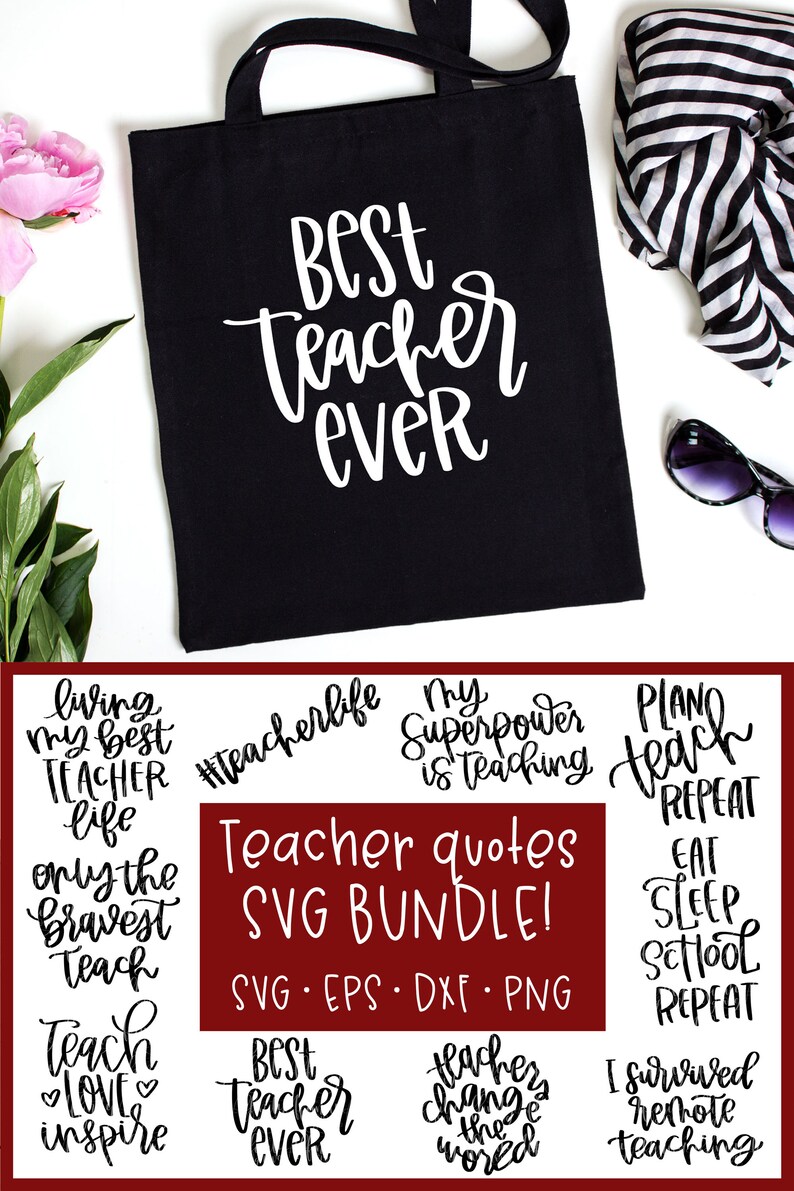 Teacher Quotes SVG Bundle Cut Files for Cricut and Silhouette | Etsy