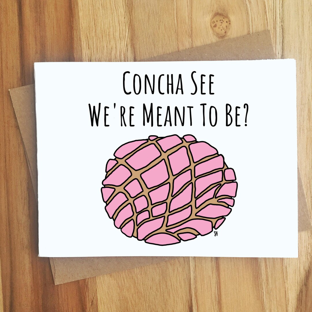 Concha See We're Meant to Be Pun Greeting Card / Handmade Gift / Love ...