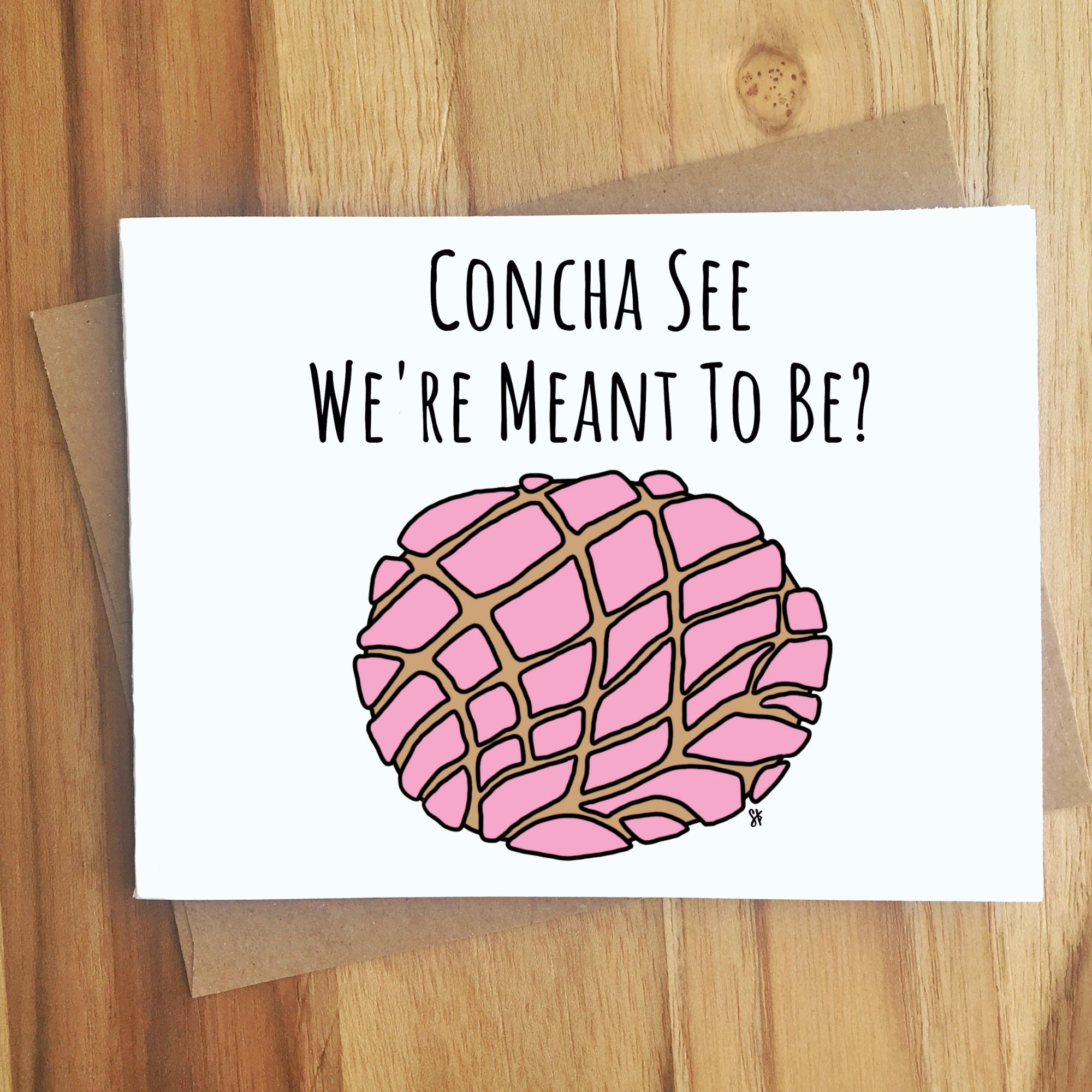 Concha See We're Meant To Be Pun Greeting Card / Handmade | Etsy