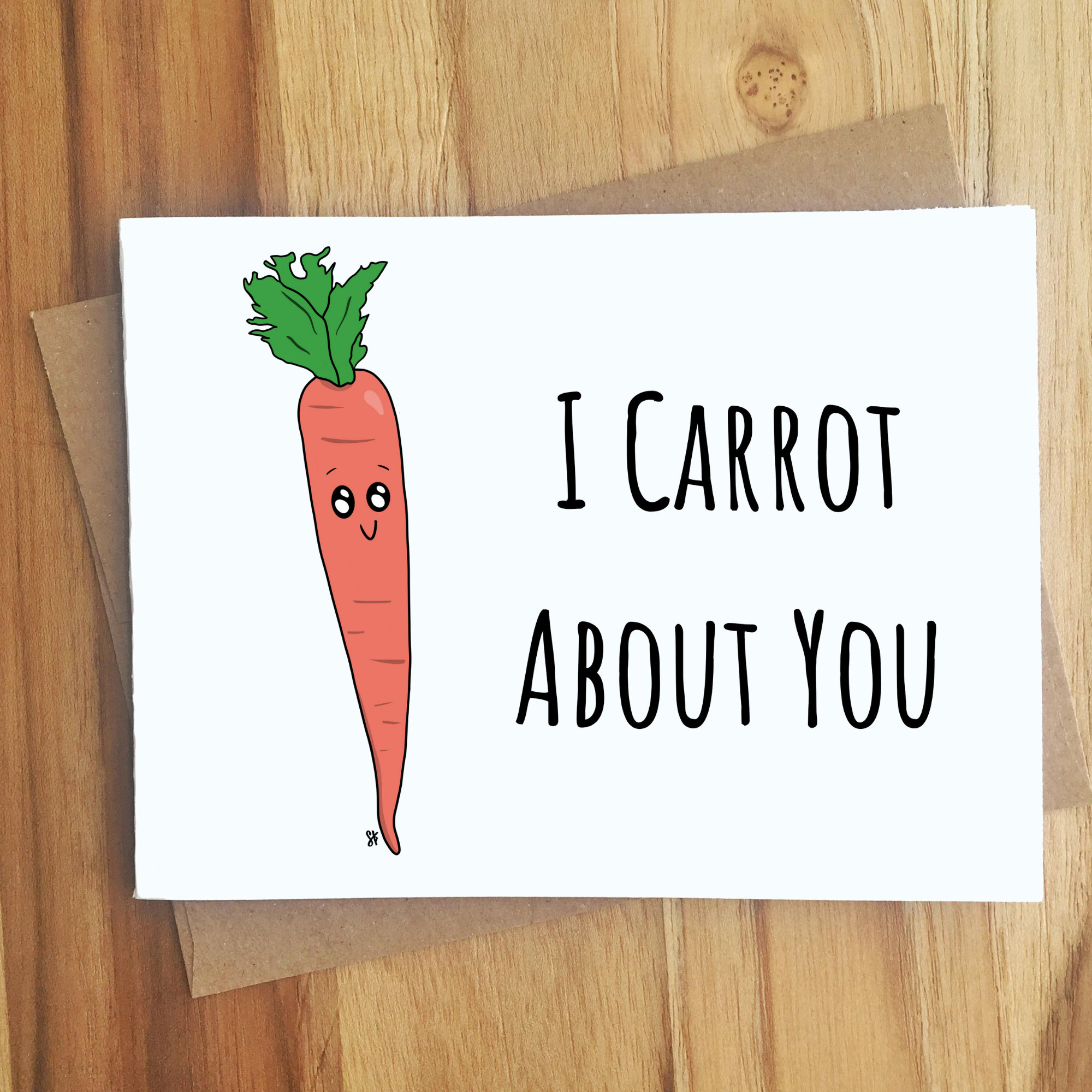I Carrot About You Carrot Pun Greeting Card / Handmade Gift / - Etsy UK