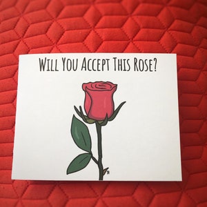 Will You Accept This Rose Greeting Card / Handmade Gift / Love ...