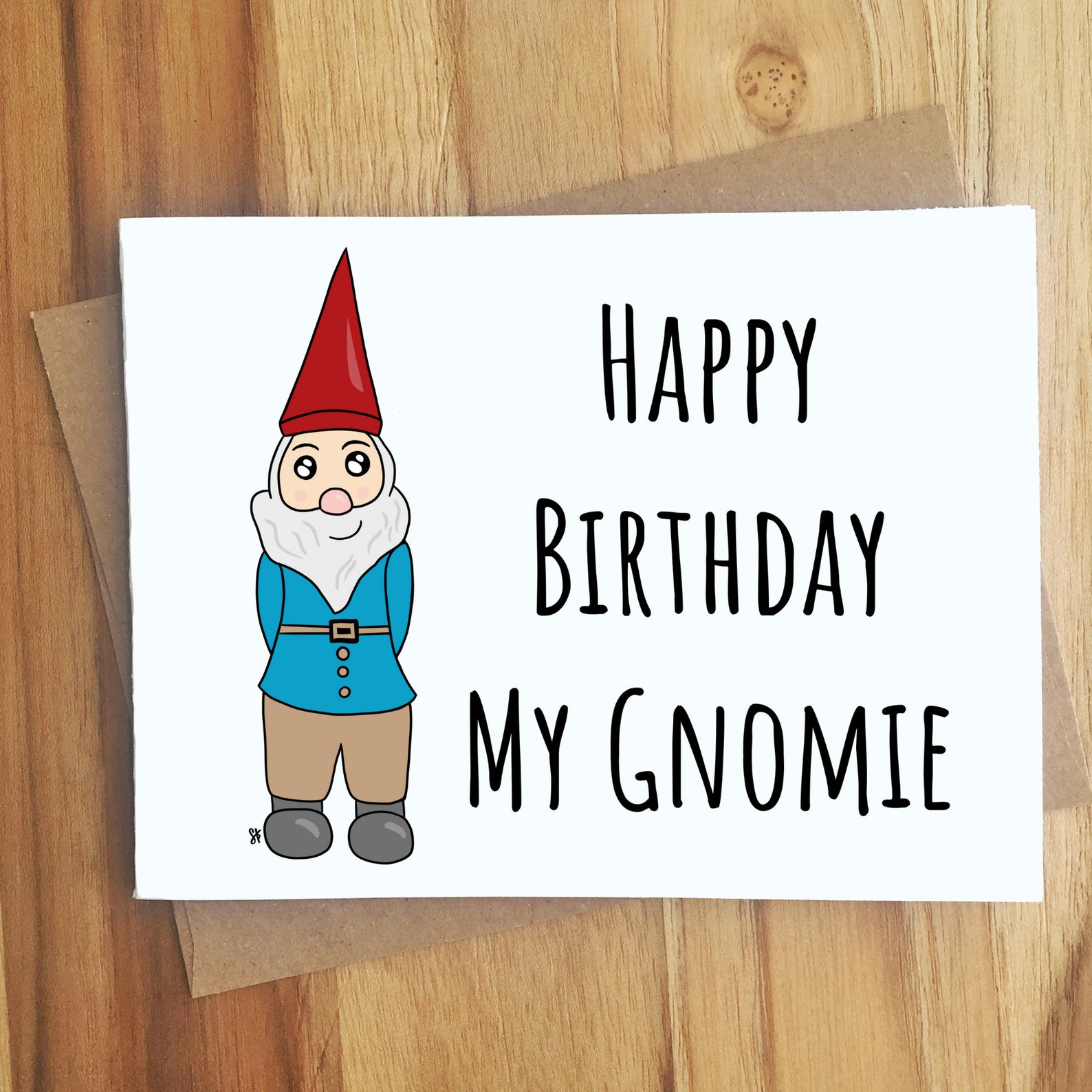 Happy Birthday My Gnomie Pun Greeting Card / Handmade Birthday - Etsy