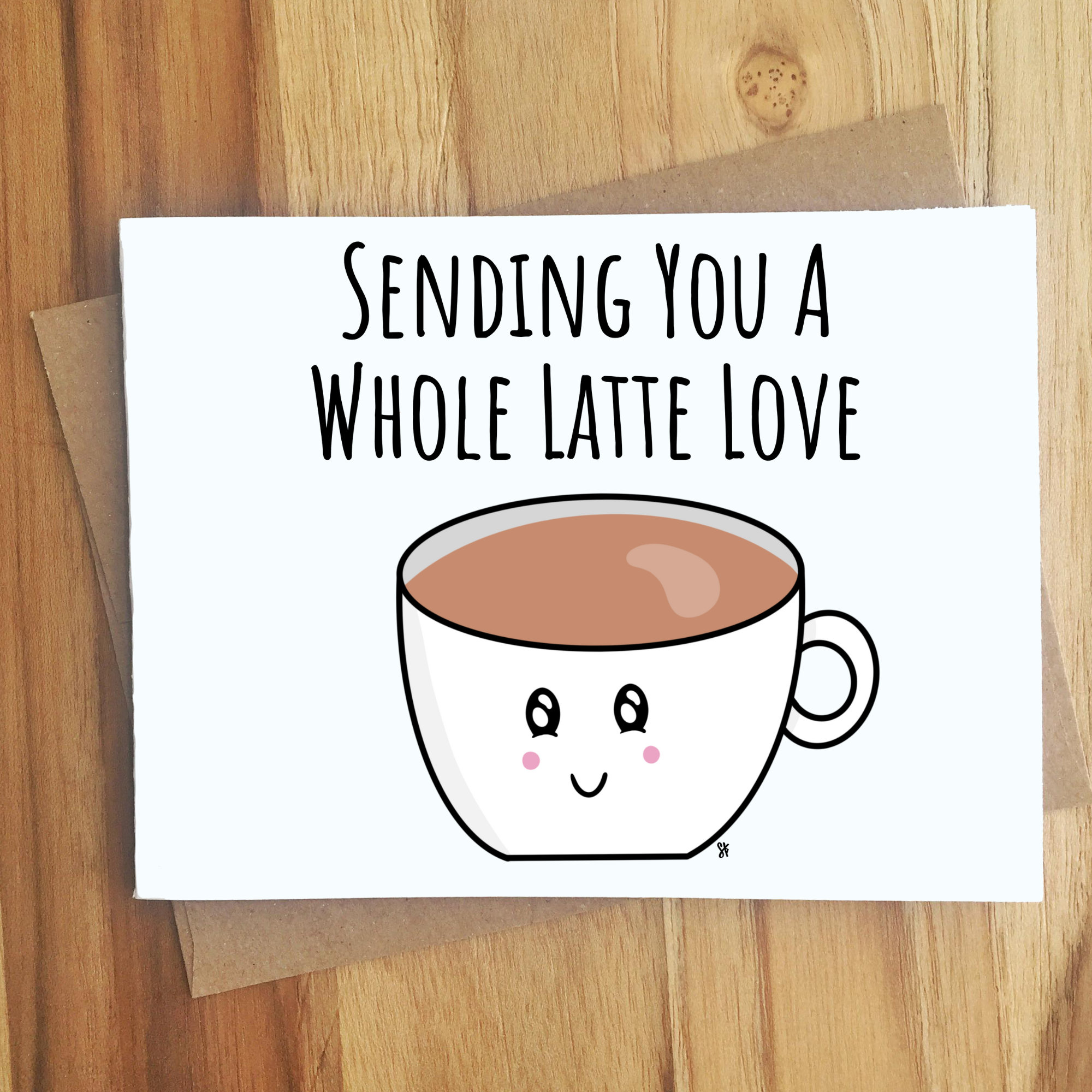 Latte Pun Art Card - Etsy