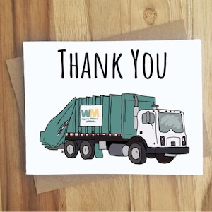 Thank You Sanitation Worker Greeting Card / Thank You Note Letter ...