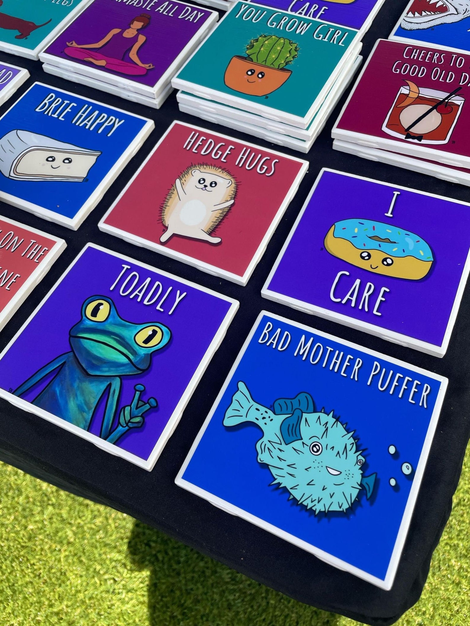Coaster Set of 4 / Mix & Match / Play on Words / Punny Gift / Bad Jokes ...