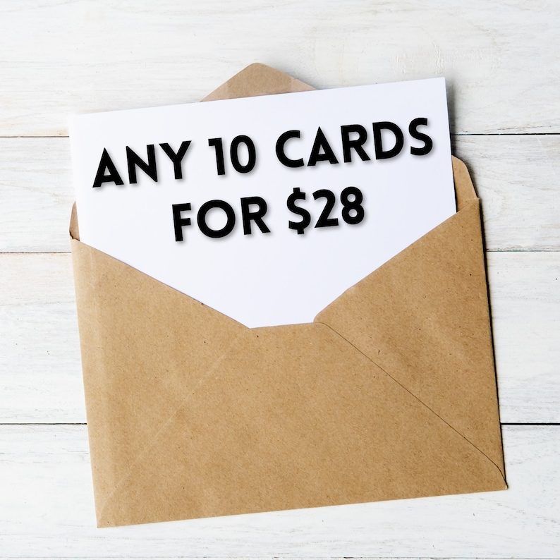Any 10 Cards! Bulk Greeting Card Pack / Handmade Pun Cards / Bad Jokes ...